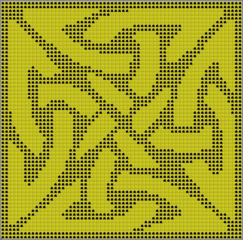 Square Celtic Knotwork Filet Crochet Doily Chart Pattern - Etsy