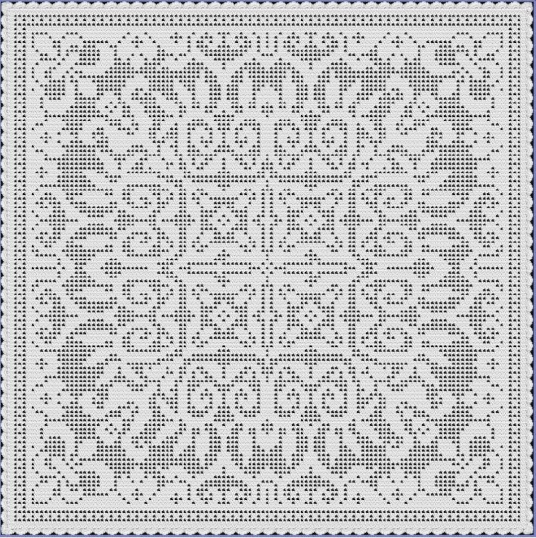 New Growth Large Filet Crochet Doily Chart Pattern - Etsy