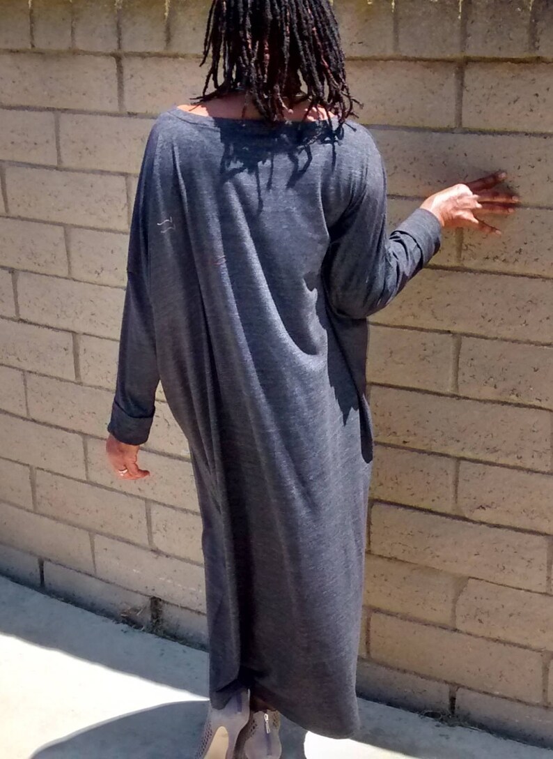 Tee Shirt Maxi Dress Loose Fitting Long Sleeve Jersey Caftan - Etsy
