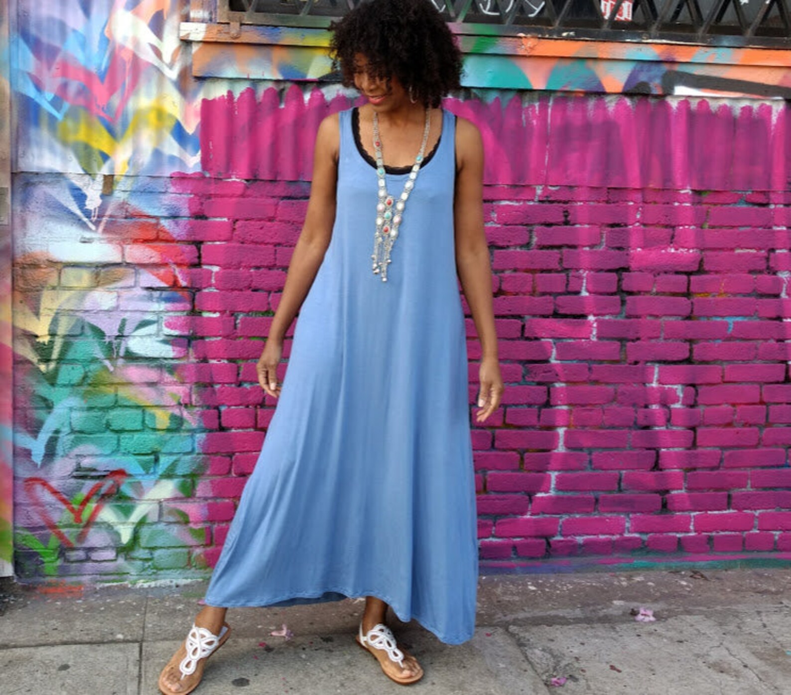 Tank Dress Jersey Maxi Dress Sleeveless Aline Maxi Dress | Etsy