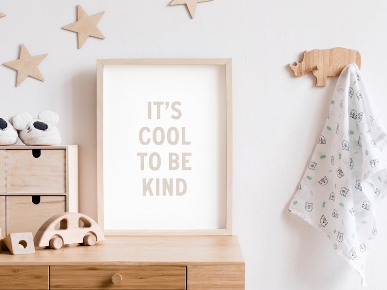 It's Cool to Be Kind Classroom Wall Decor, Kids Wall Art, Playroom ...