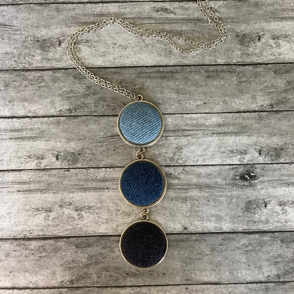 Denim Necklace - Etsy
