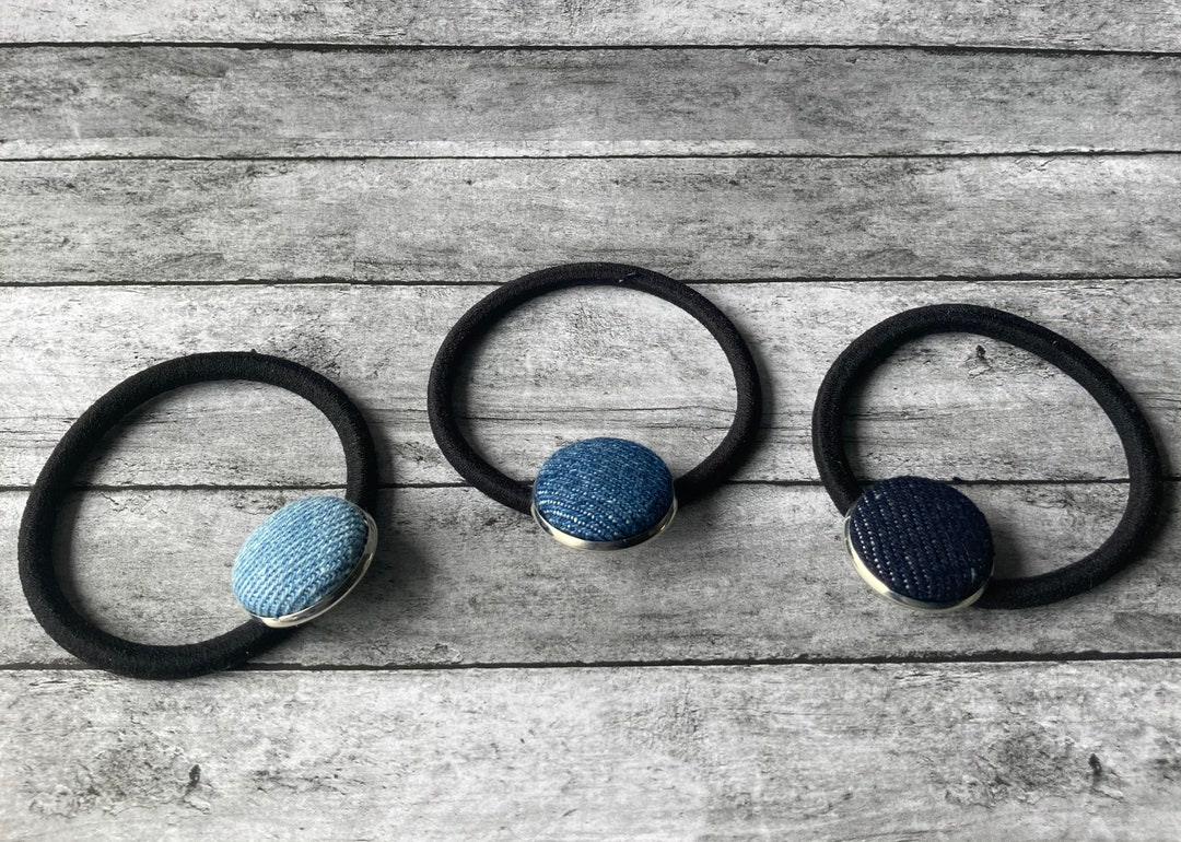 Denim Ponytail Holder Set - Etsy