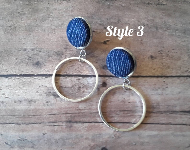 Denim Earrings | Etsy