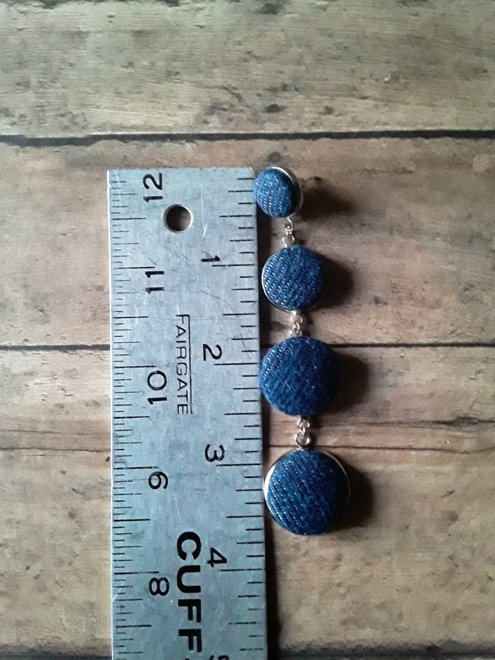 Denim Earrings Chandelier Drop | Etsy