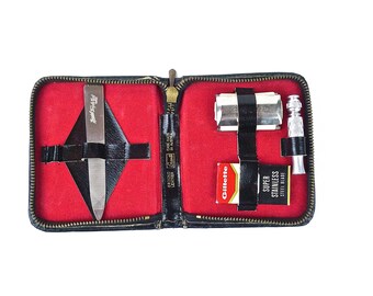 Leather shaving kit | Etsy