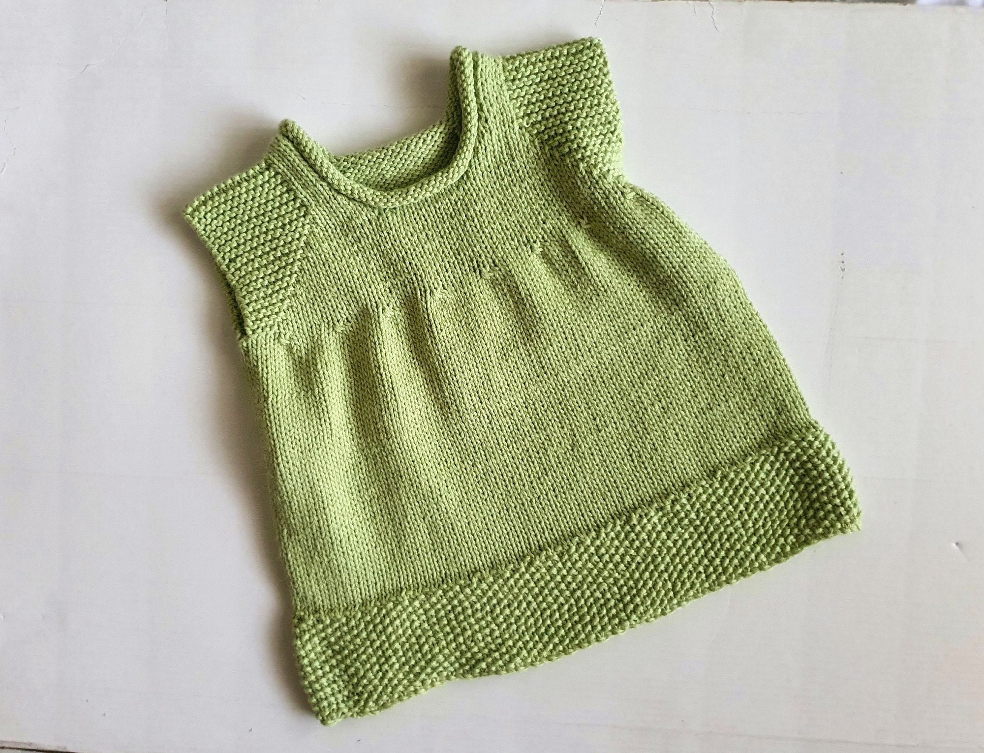 Handmade Cotton Baby Tunic Top Cap Sleeves Knitted 6 Months - Etsy ...