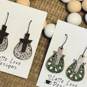 4 Cut Out Cross Earring Files - Religious Earring File - Digital Laser ...