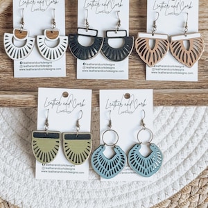 5 Simple Cut Out Earring File - Scored Boho Cut Earrings - Laser ...