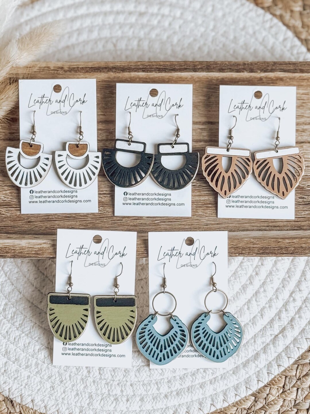 5 Simple Cut Out Earring File - Scored Boho Cut Earrings - Laser ...