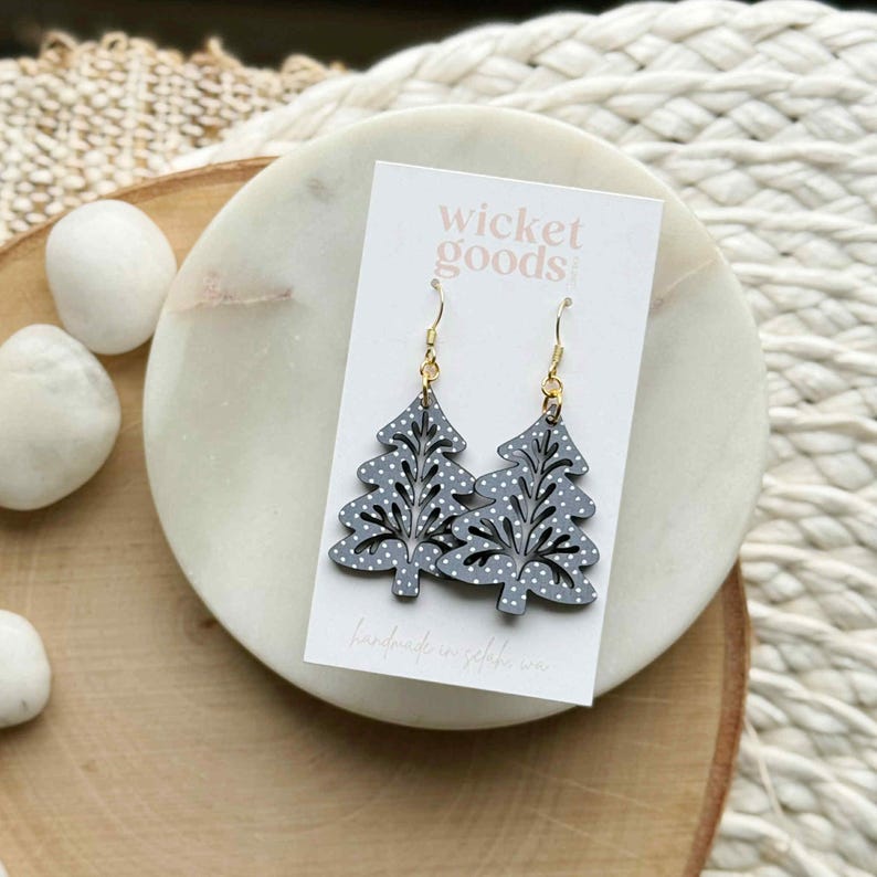 3 Christmas Tree Earring Laser Cut File – Holiday Jewelry (digital File ...