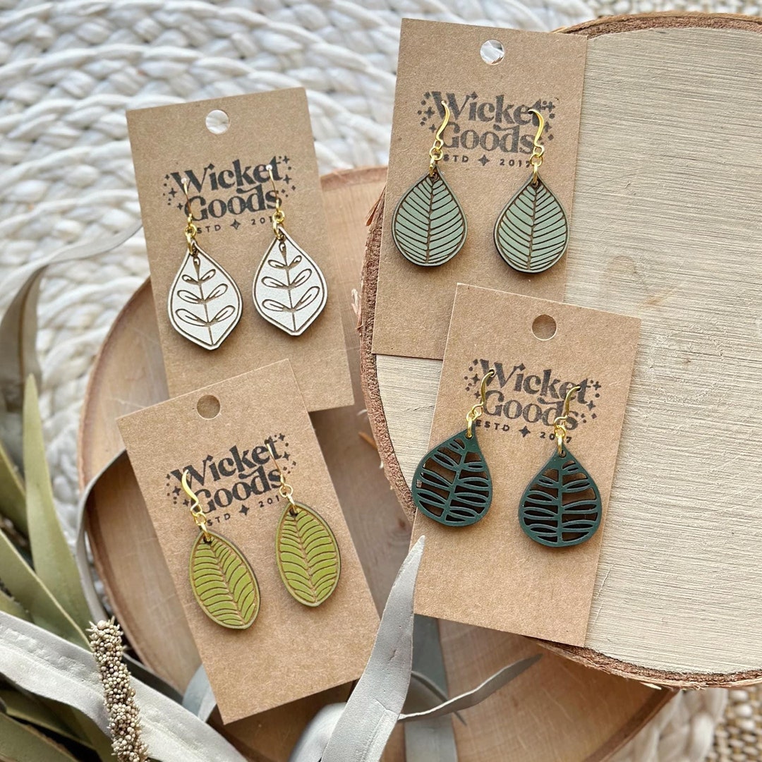 4 Leaf Earring Files - Laser Earring File - PDF - SVG - DXF [digital ...