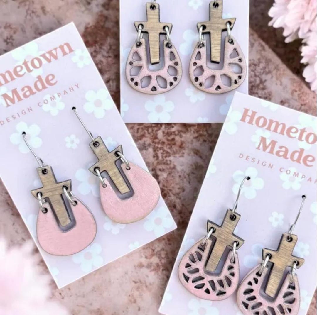 4 Cut Out Cross Earring Files - Religious Earring File - Digital Laser ...