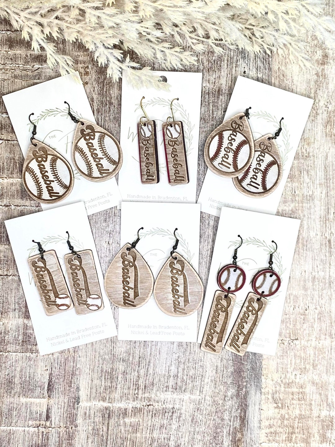 6+ Baseball Earring Files - Baseball Laser Engraved Earring - Sport ...