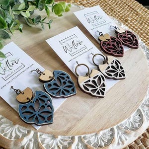 3 Boho Cut Out Earring Files - Boho Simple Fast Earring Files - Laser ...