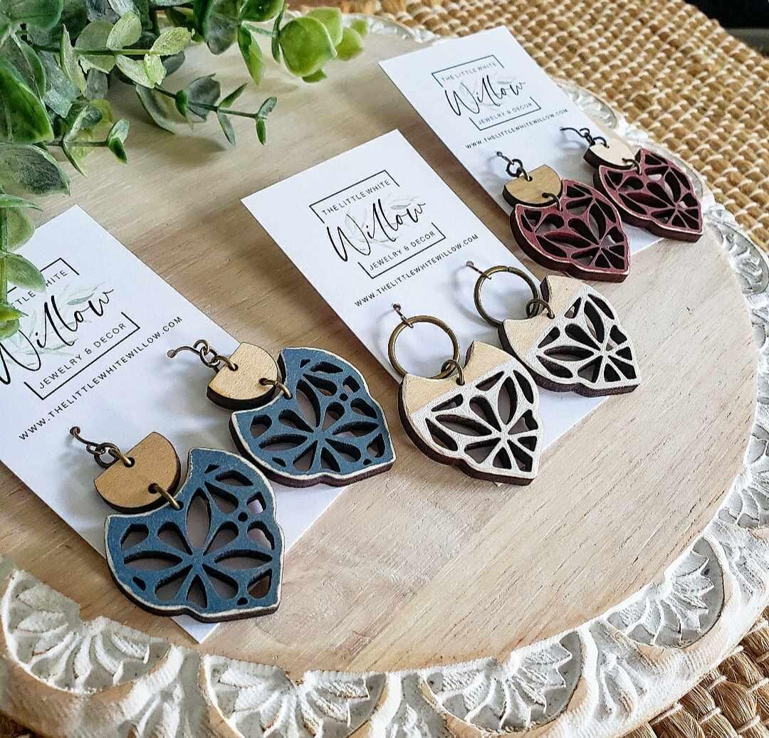 3 Boho Cut Out Earring Files - Boho Simple Fast Earring Files - Laser ...
