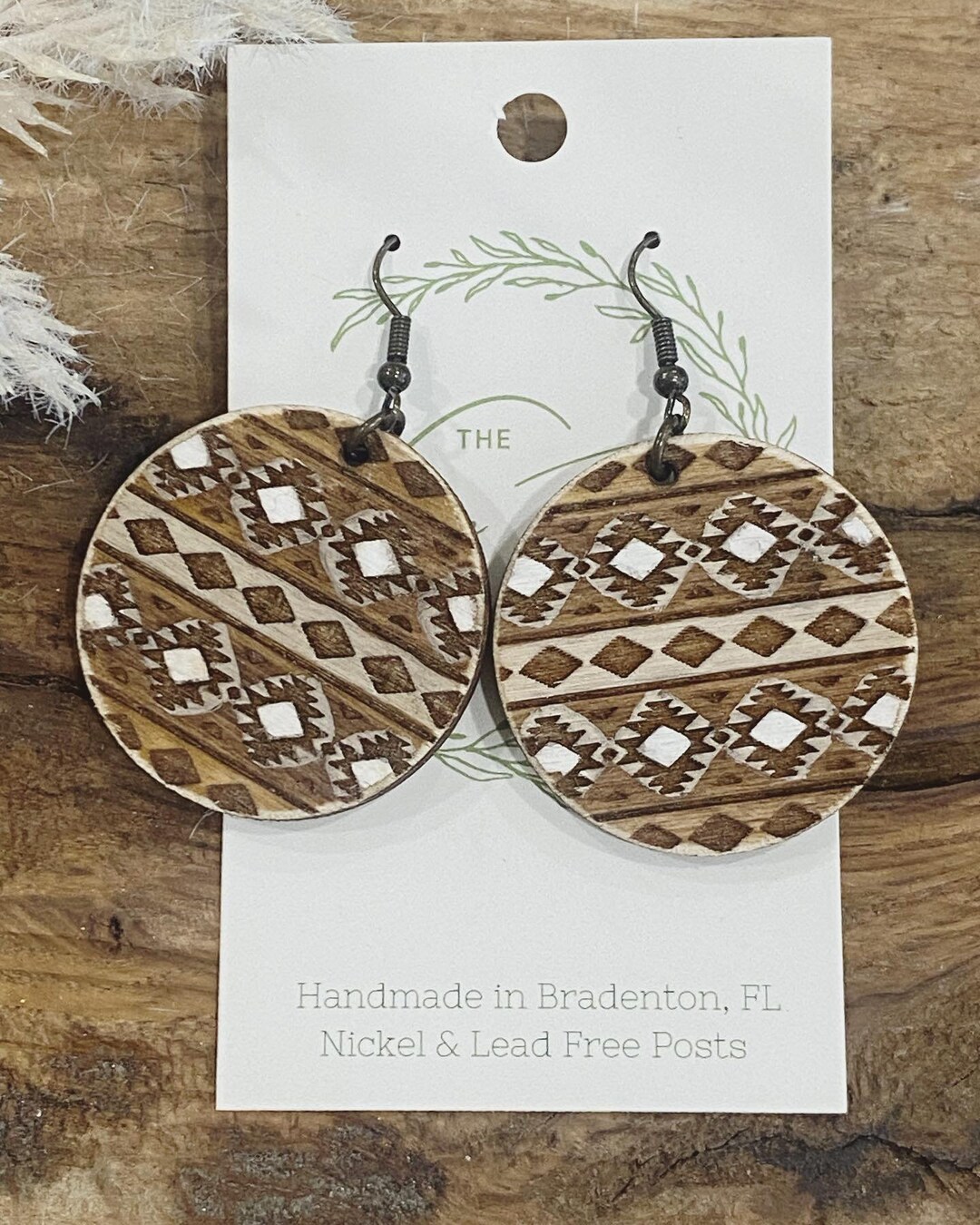 2 Circle Aztec Earring Files Boho Engraved Earring Western Laser File ...