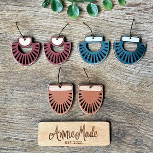 5 Simple Cut Out Earring File - Scored Boho Cut Earrings - Laser ...