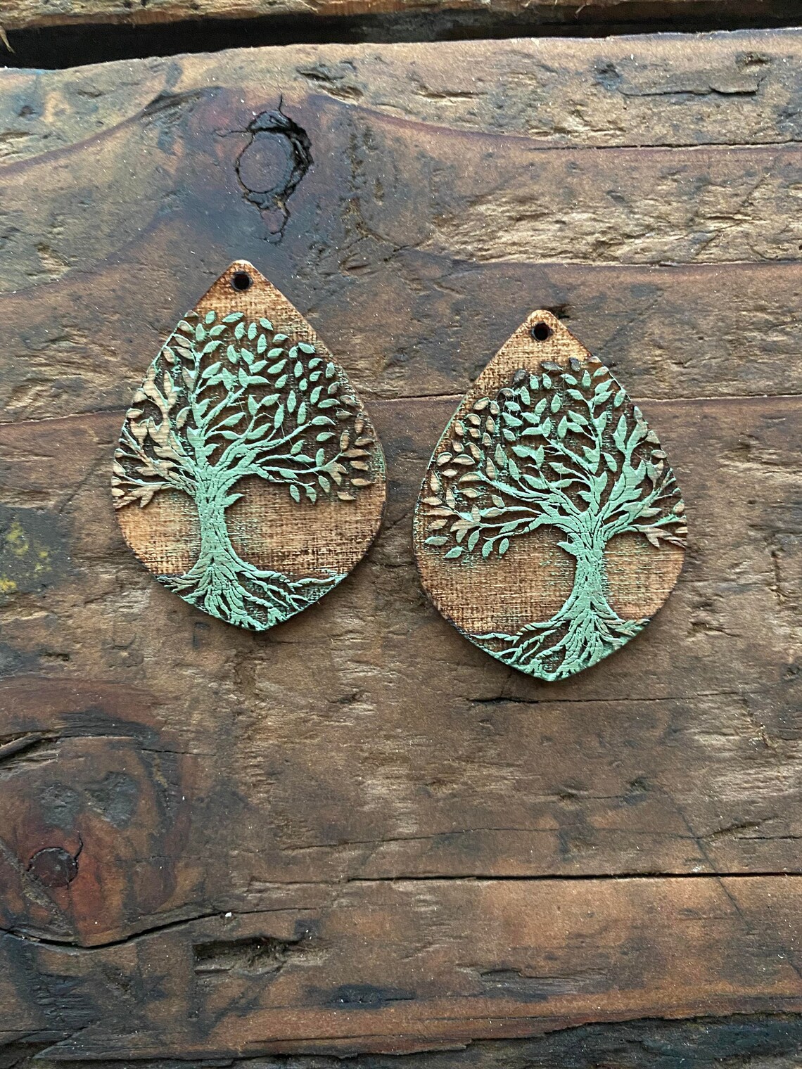 The Giving Tree Embossed BOHO Nature Earring File Engraved - Etsy