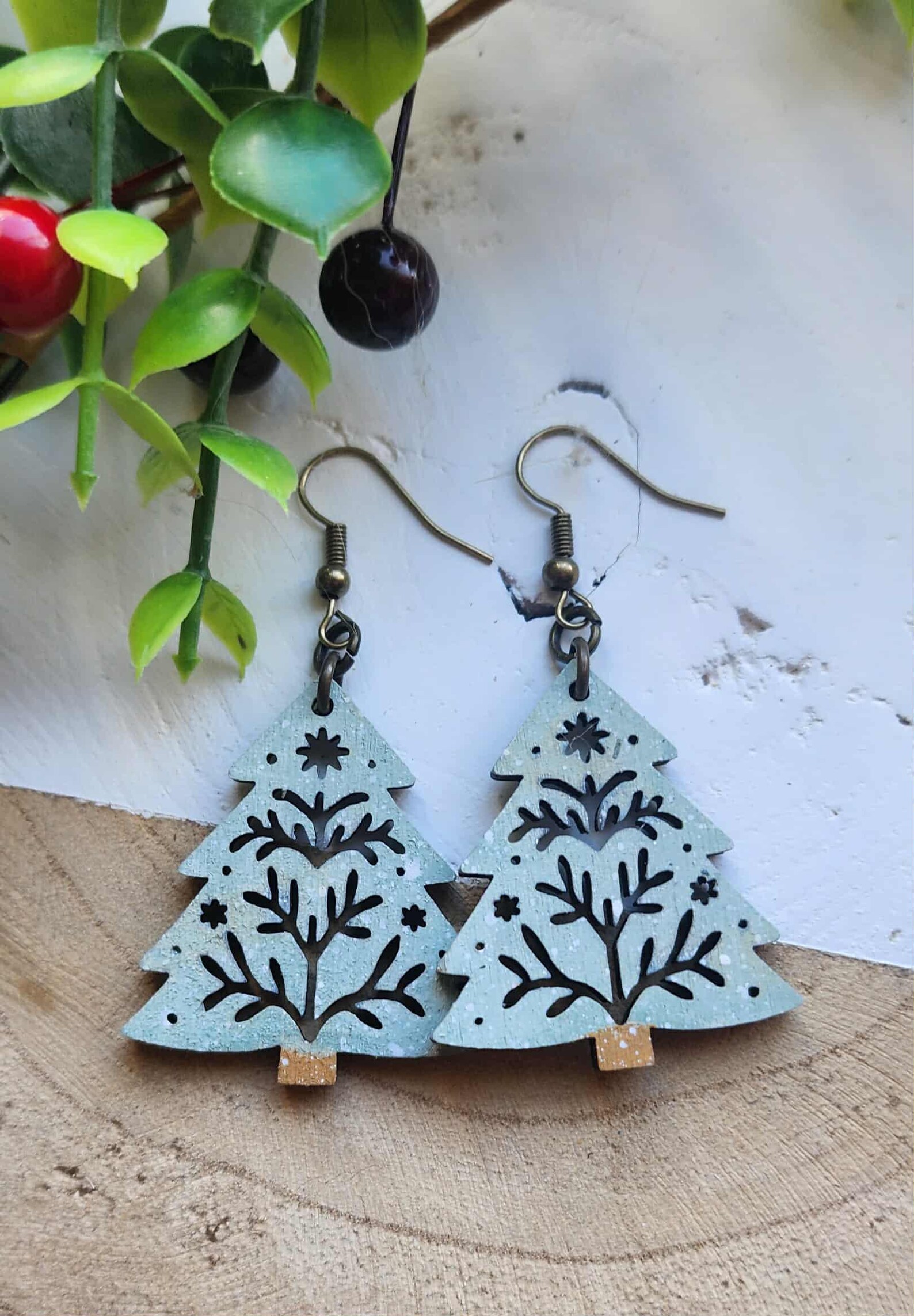 3 Christmas Tree Earring Laser Cut File – Holiday Jewelry (digital File ...