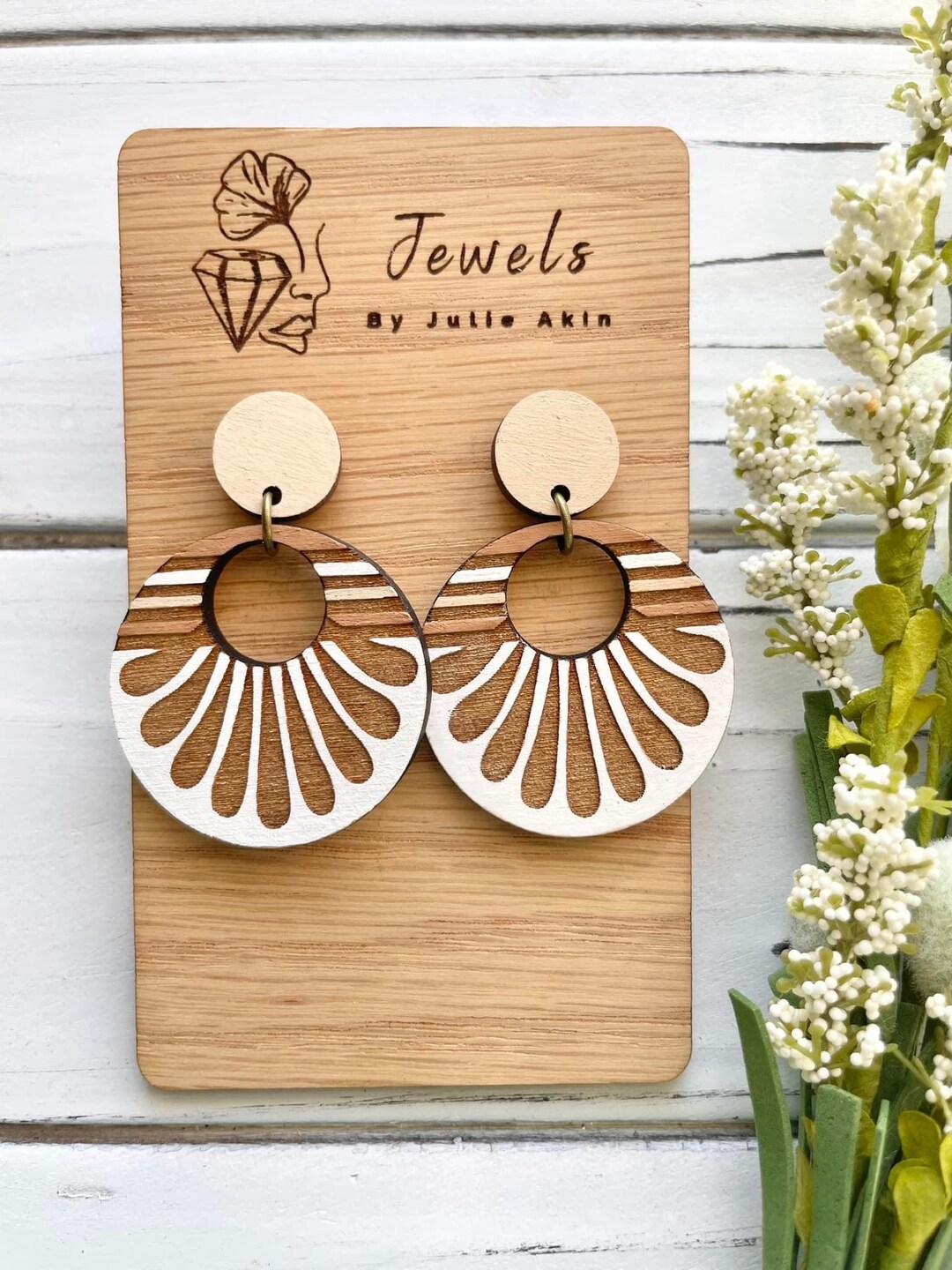 Circle Cut Out Scallop Line Earring File Boho Cut Earring Laser Earring ...