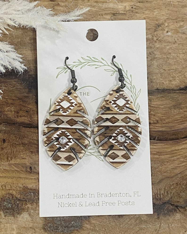 14 Abstract Aztec Earring Files - Boho Engraved Earring - Simple Paint ...
