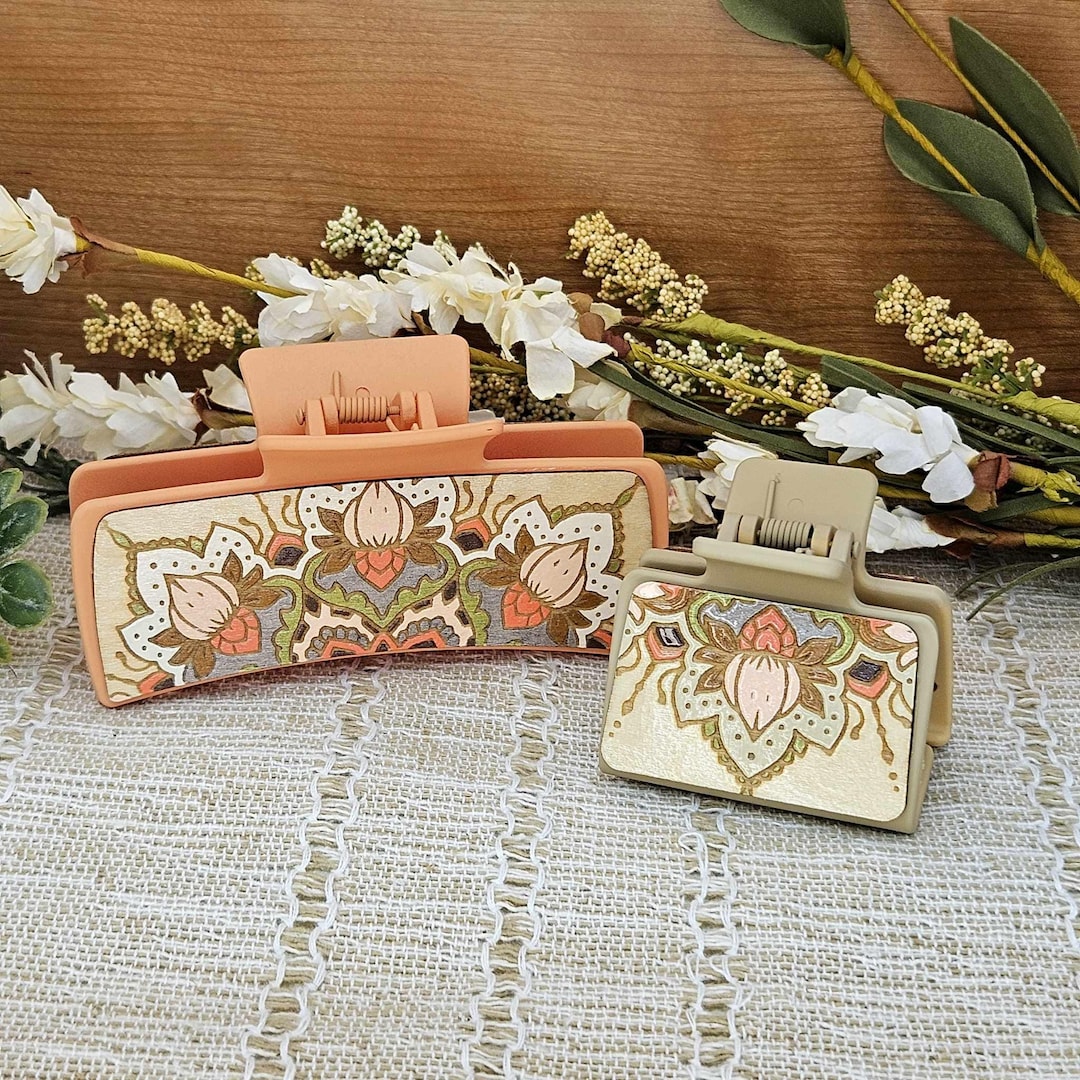 2 Small and Large Lotus Laser Hair Clip Files - Laser Claw Hair Clip ...