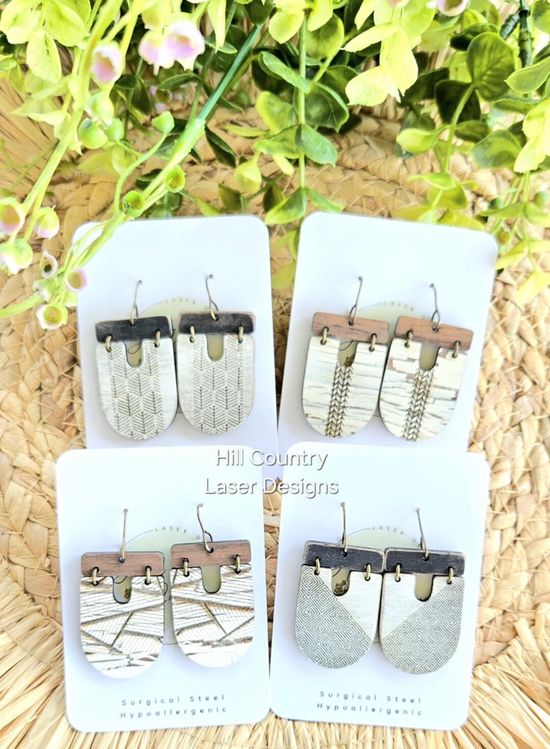 4 Pattern Arch Laser Earring File and Connector - Pattern Engrave ...