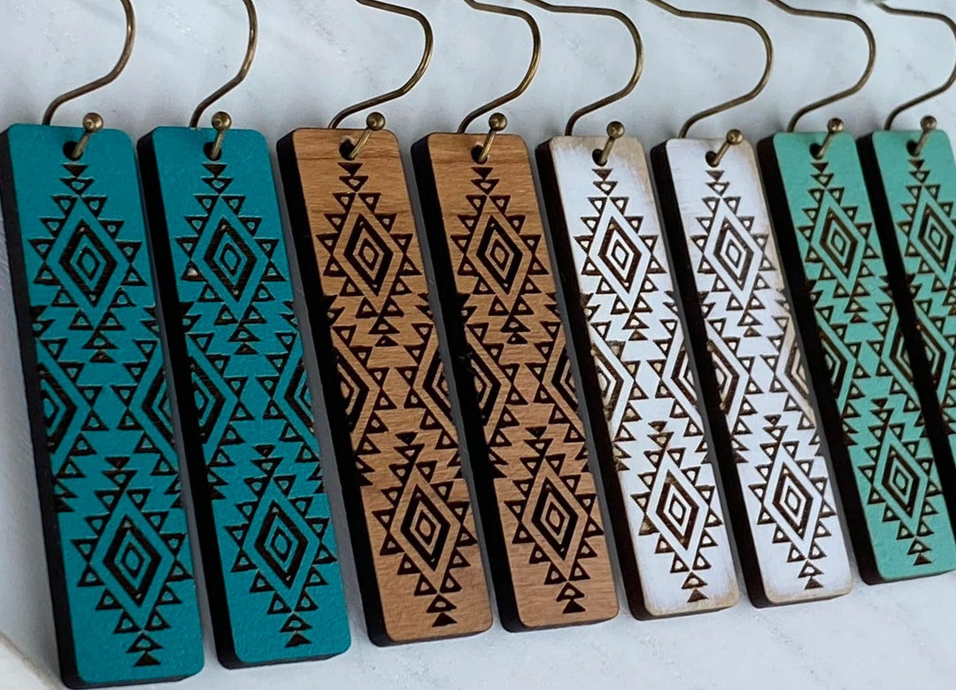 Tribal Earring Design - Bar Style Vintage Western Inspired Earring ...
