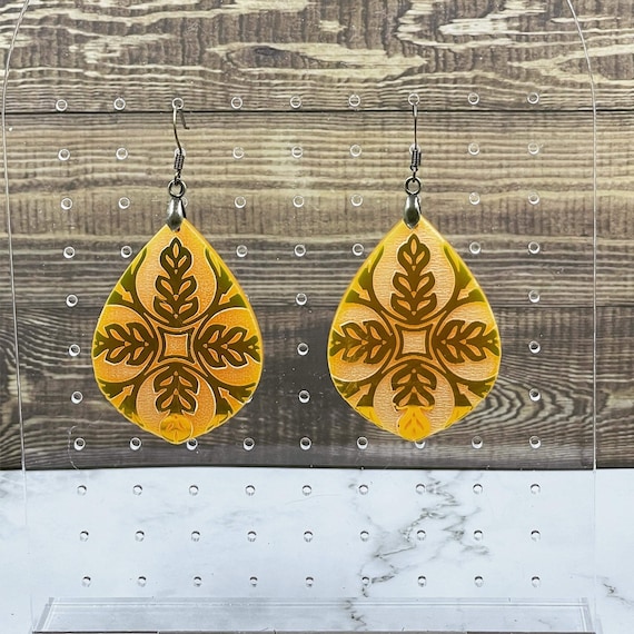 Mandala Teardrop Earring Design BOHO Western Inspired | Etsy