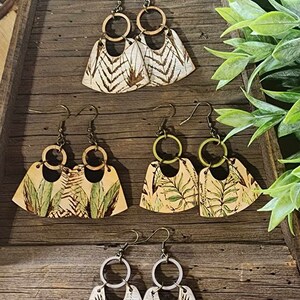 4 Botanical Earring Files - Plant Leaf Laser Earring File - PDF - SVG ...