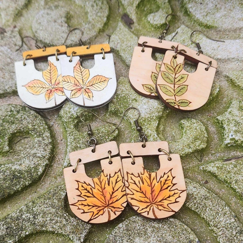 Fall Leather Earring - Etsy
