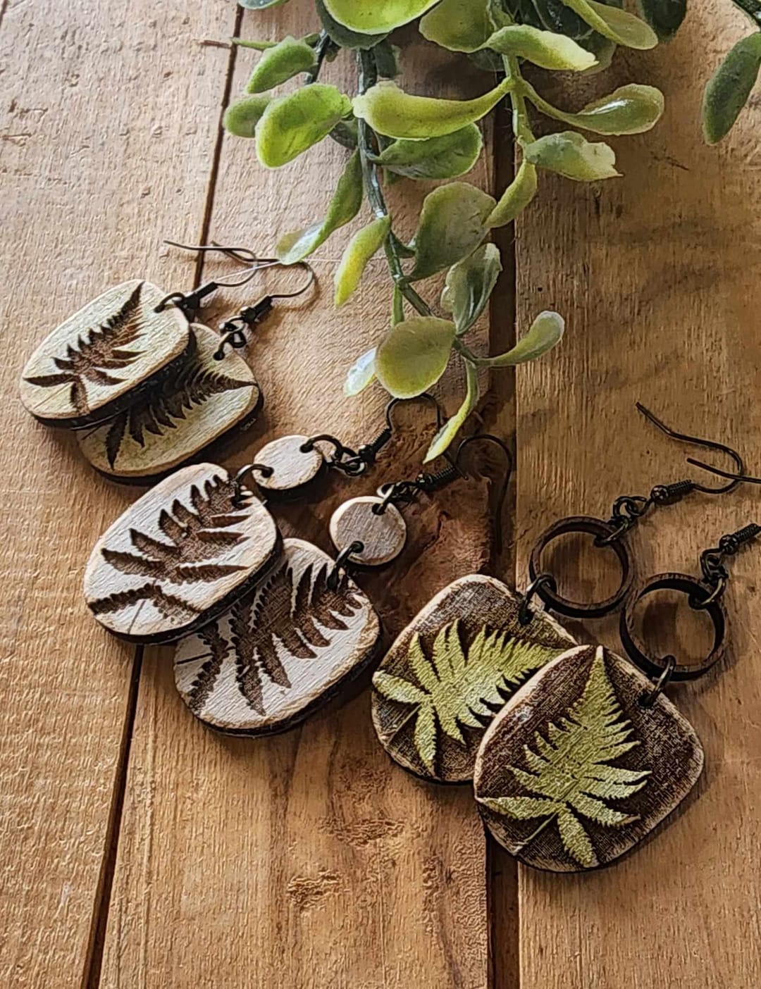 Engraved Fern Earring Files - Laser Earring File - PDF - SVG - DXF ...