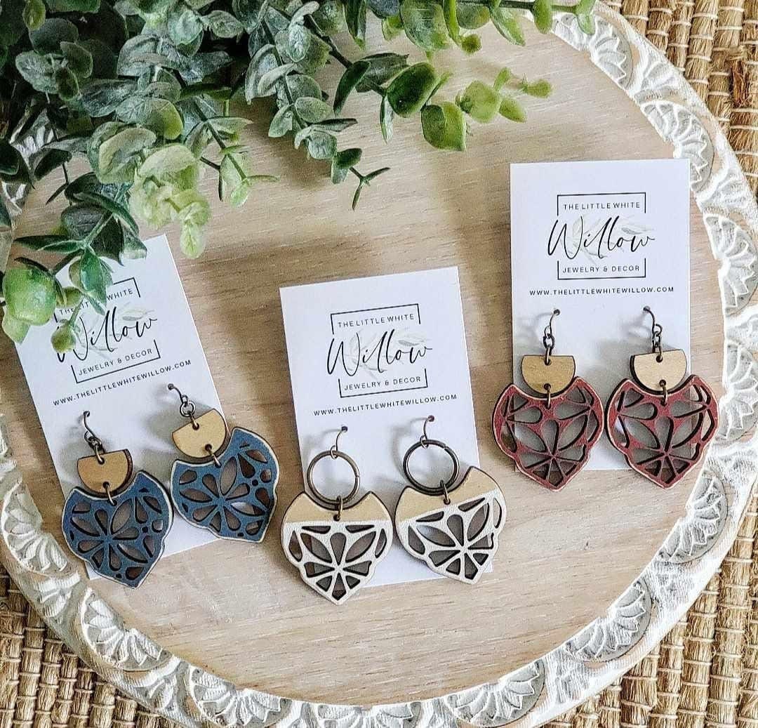 3 Boho Cut Out Earring Files - Boho Simple Fast Earring Files - Laser ...
