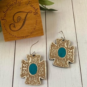 Boho Western Concho Cross Earring File - Cowgirl Western Laser File ...