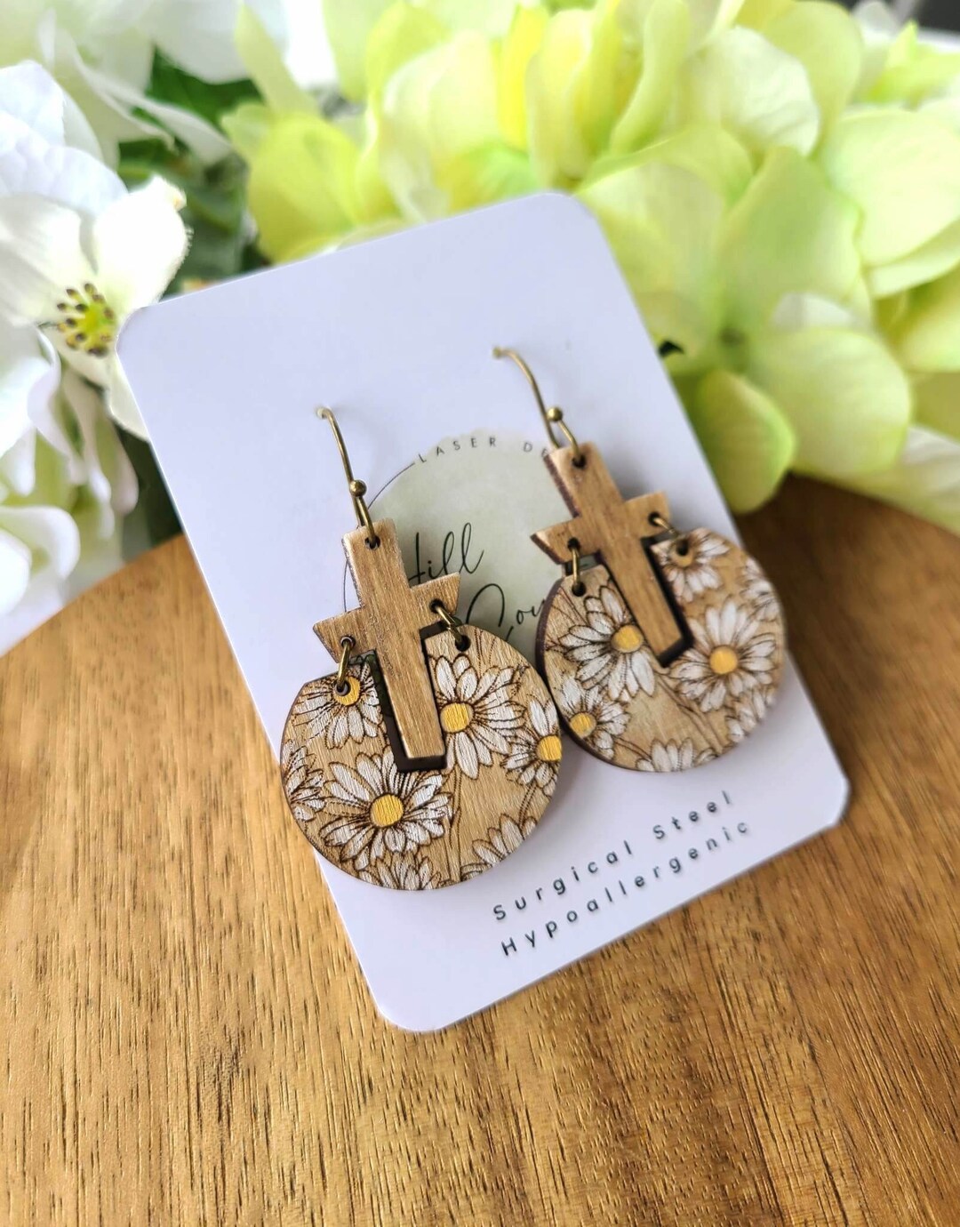 Daisy Flower Cross Earring Files - Faith Earring File - Boho Jewelry ...