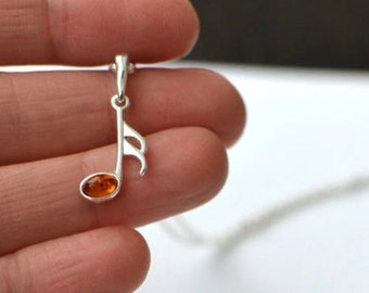 Music Note Necklace | Etsy