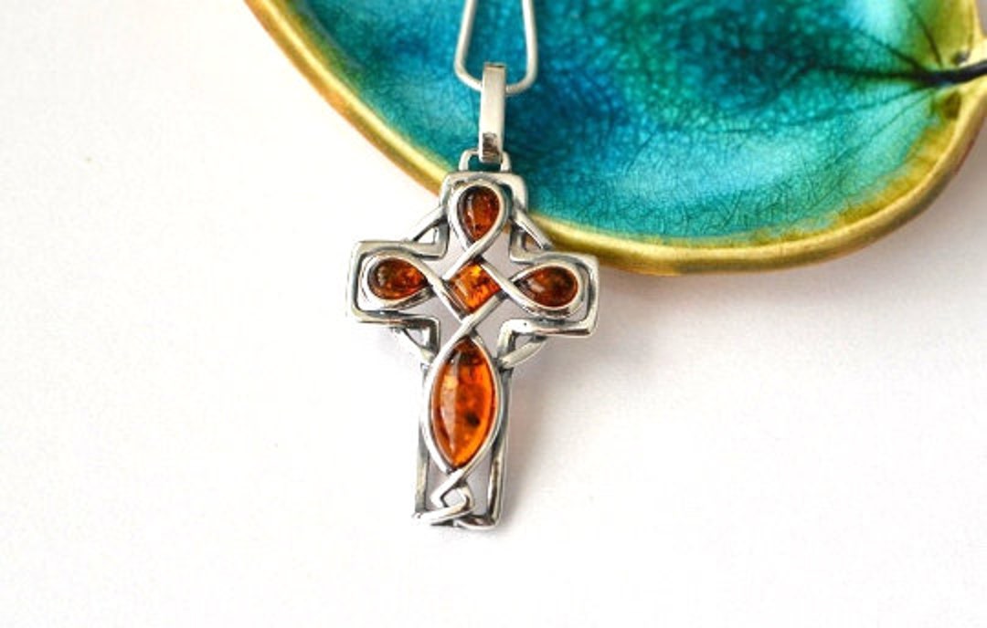 Silver Catholic Cross Crucifix Necklace, Cross Stone Necklace ...