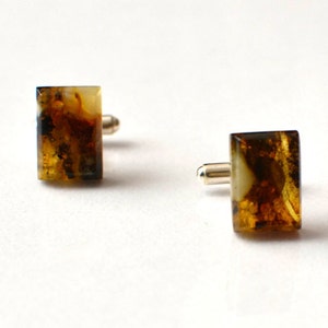 Baltic Amber Cuff Links: Sterling Silver, Cognac Stone - Etsy