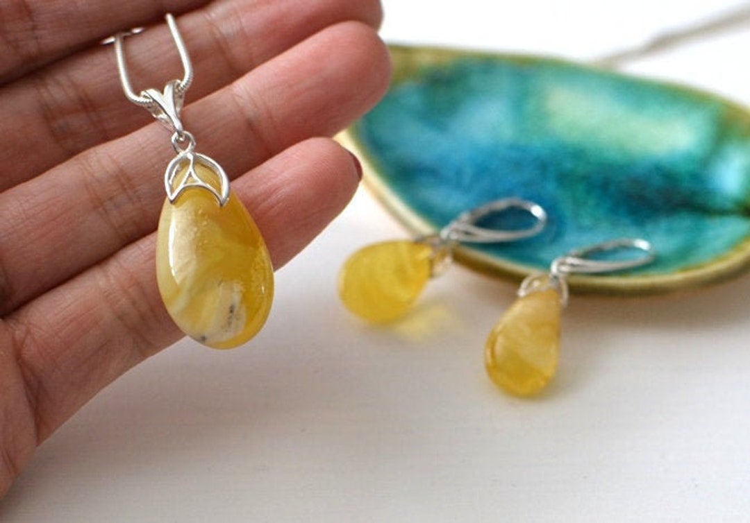 Natural Stone Set, Stone Pendant Necklace, Stone Earrings, Natural ...