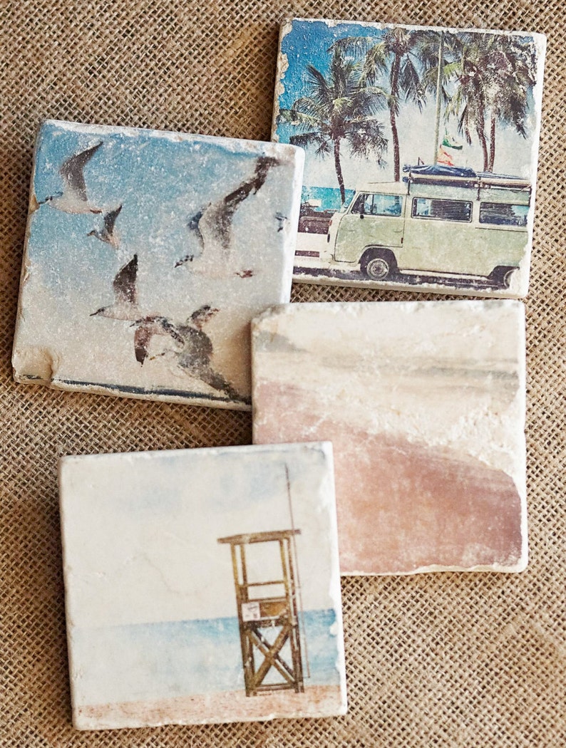 Beach Decor Coasters Gift Gifts Beach House Home - Etsy