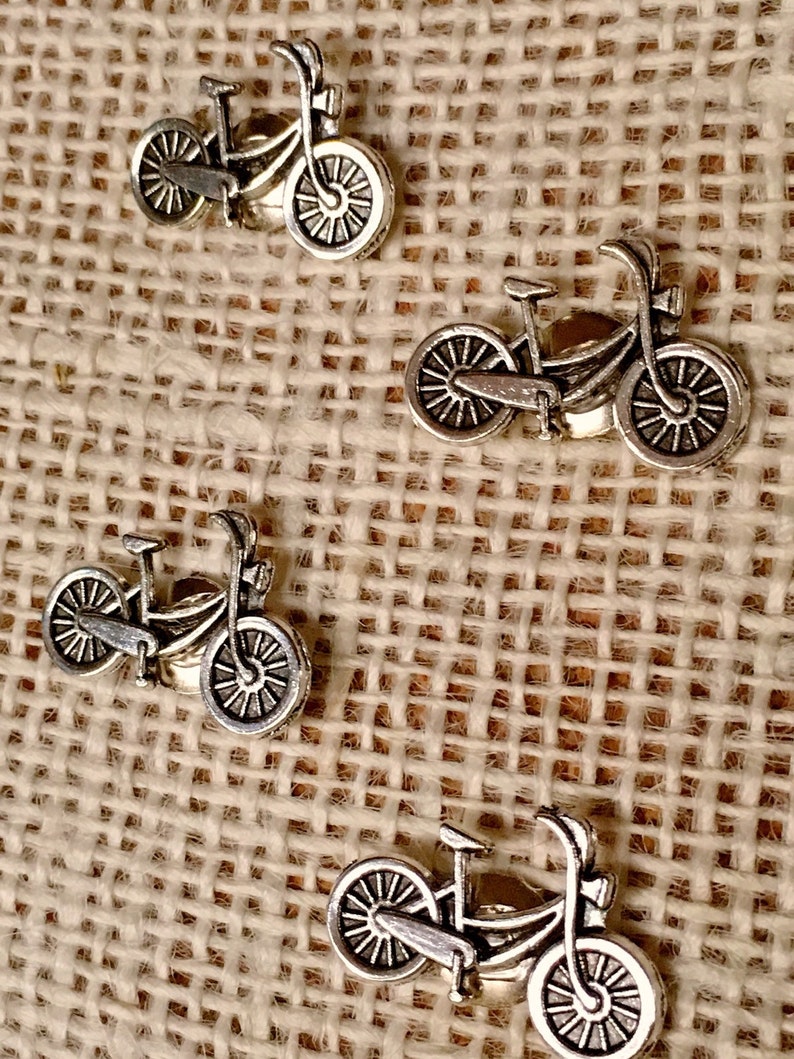 Bike Decor- Bike, Bicycle, Bike Office, Thumbtack, Silver Plated ...