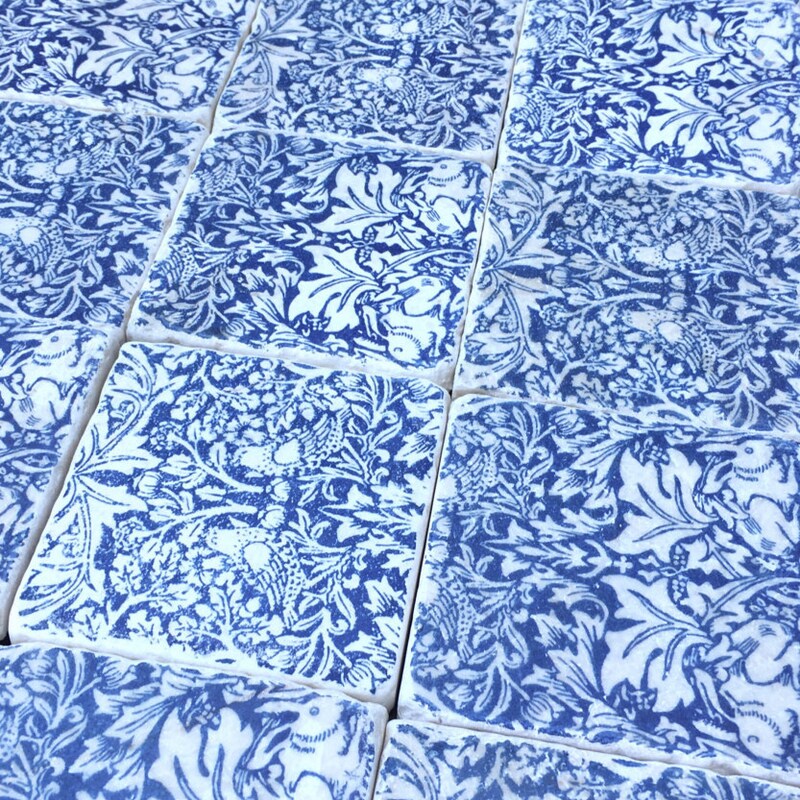 Blue and White Backsplash Tile - Etsy