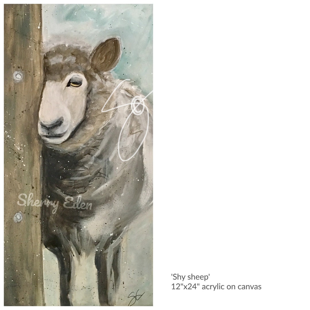 Sheep Painting- Sheep Art, Sheep Print, Farmhouse Art, Farm Animal Art ...