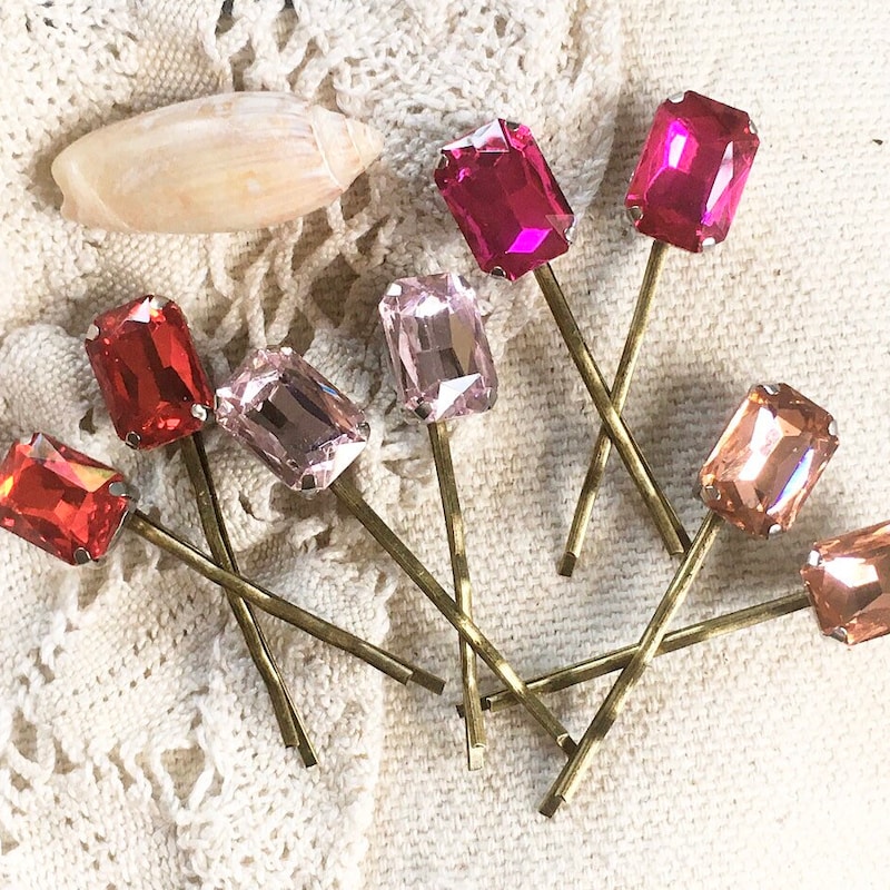 Rhinestone Hair Pins - Etsy