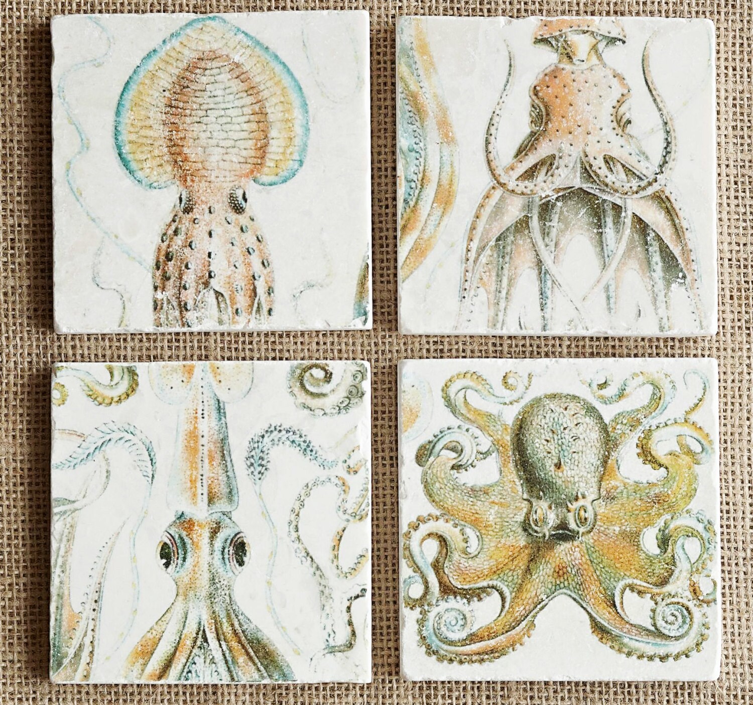 Octopus Coasters Octopus Decor Beach Decor Ocean Decor - Etsy