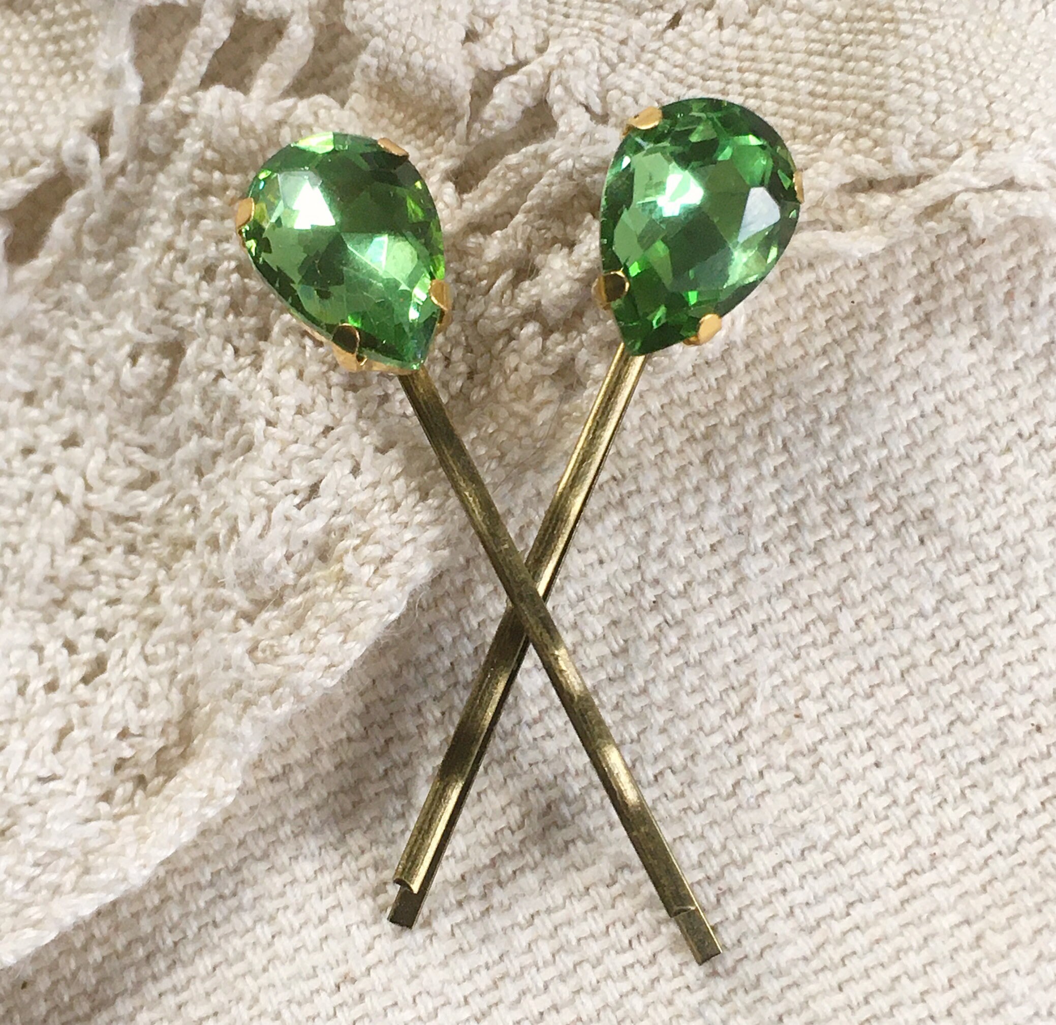 Blue Hair Pin- Green Bobby Pin, Green Hair Pin, Blue Bobby Pin ...