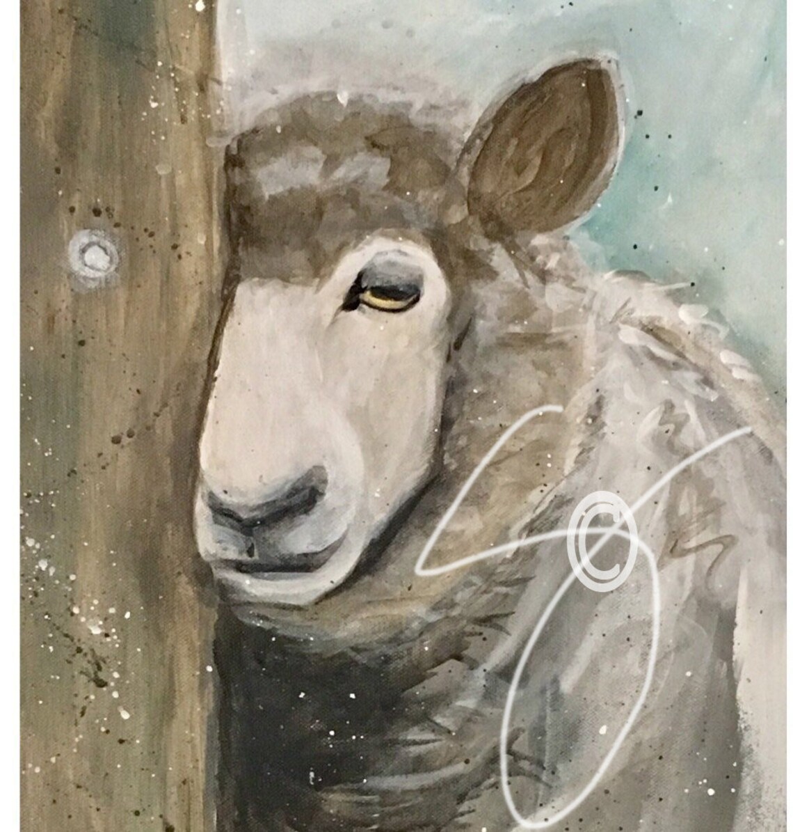 Sheep Painting Sheep Art Sheep Print Farmhouse Art Farm - Etsy