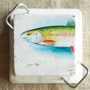 Trout- Coasters, Cabin Decor, Trout Decor, Fish Decor, Cabin Gift, Fish ...