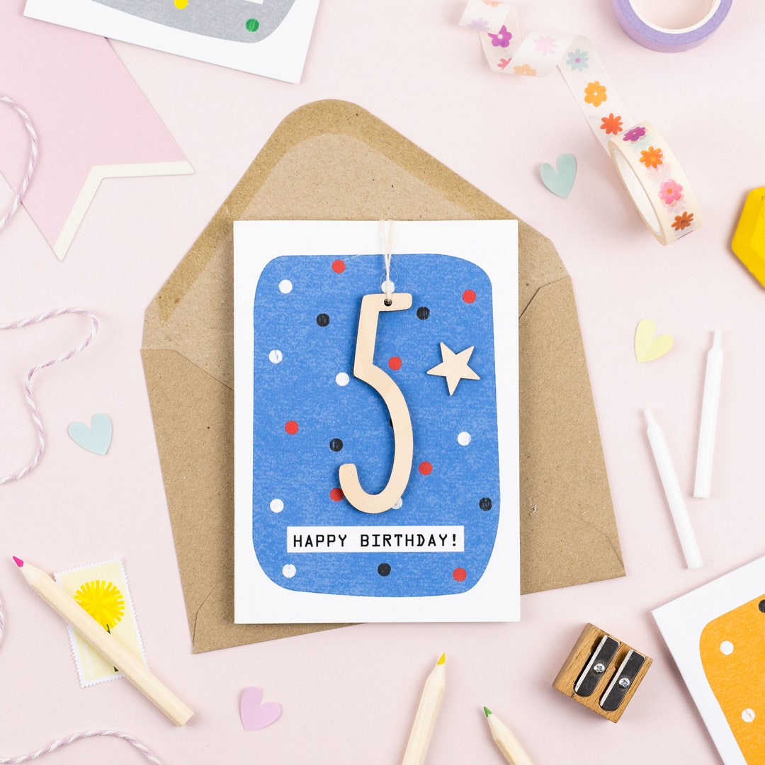 Age 5 Birthday Card 5th Birthday Card - Etsy